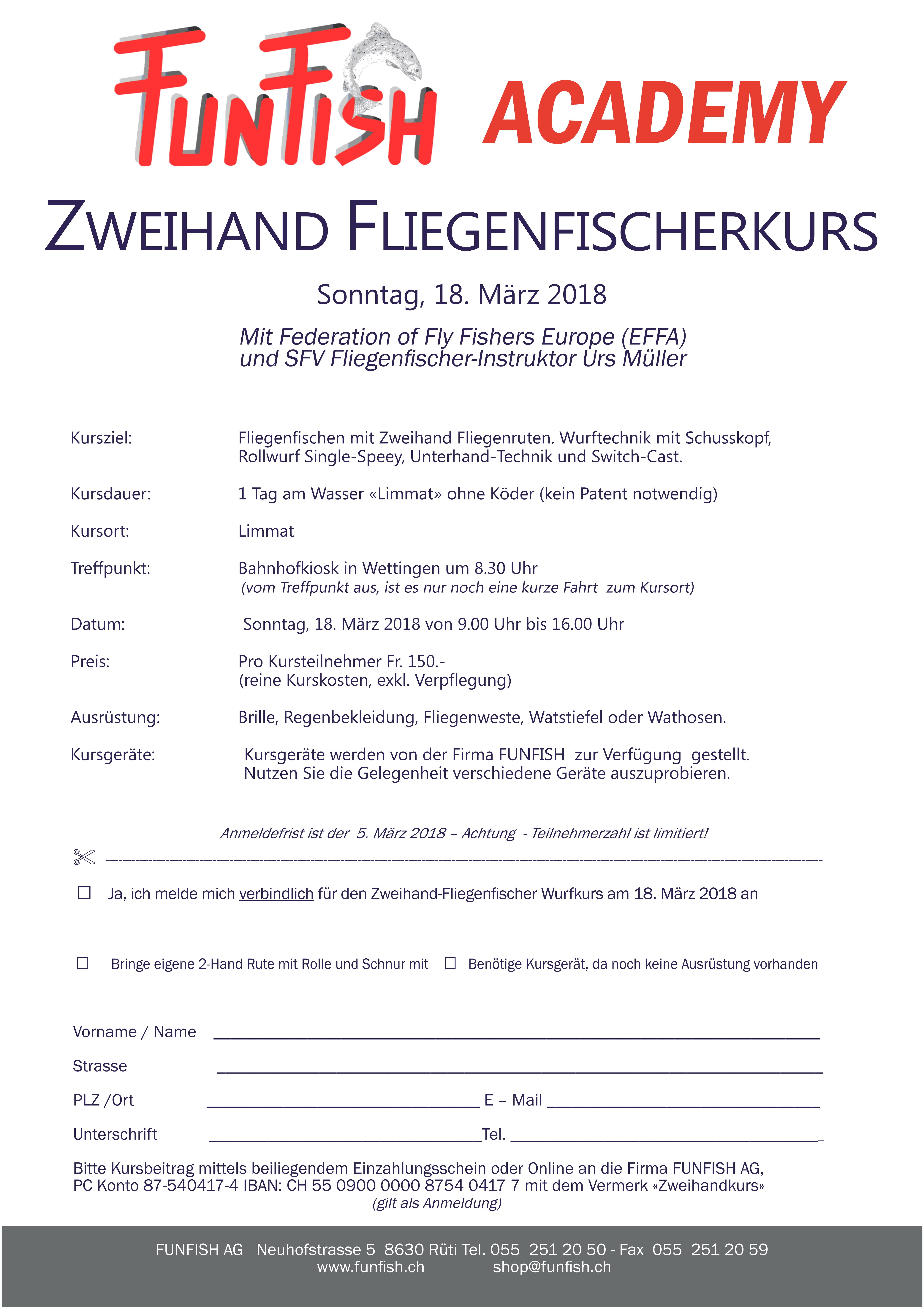 FUNFISH Fischereiartikel. Kurse